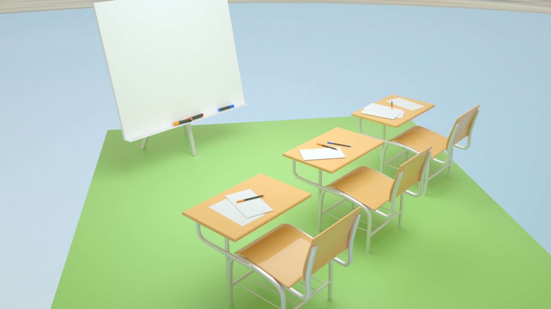 3D Low-poly Isometric Classroom Model - TurboSquid 1607454