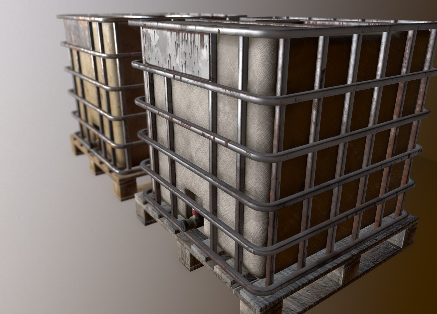 3d Rusted Water Tank