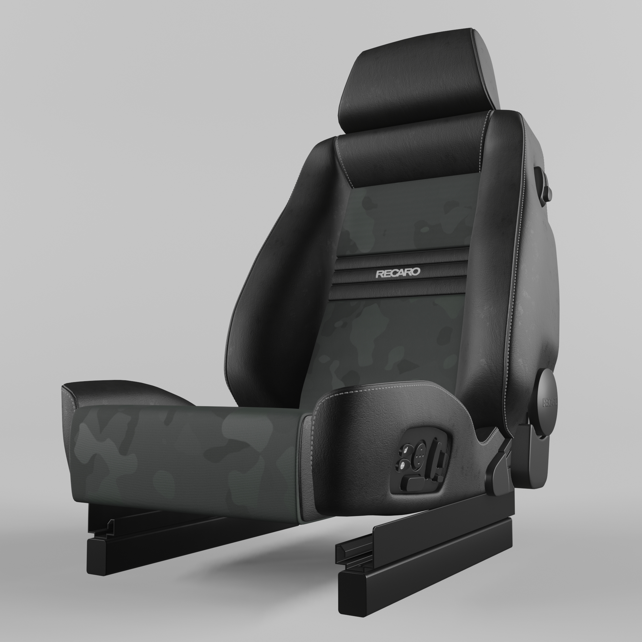 3D модель Сиденье RECARO Ergomed ES Leather Black Artista Black ...