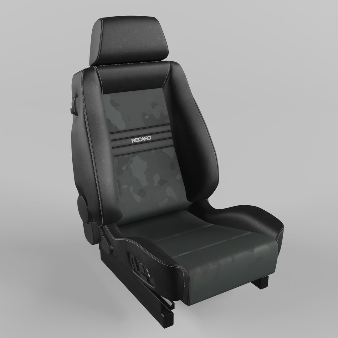3D RECARO Ergomed ES Leather Black Artista Black Seat Model ...