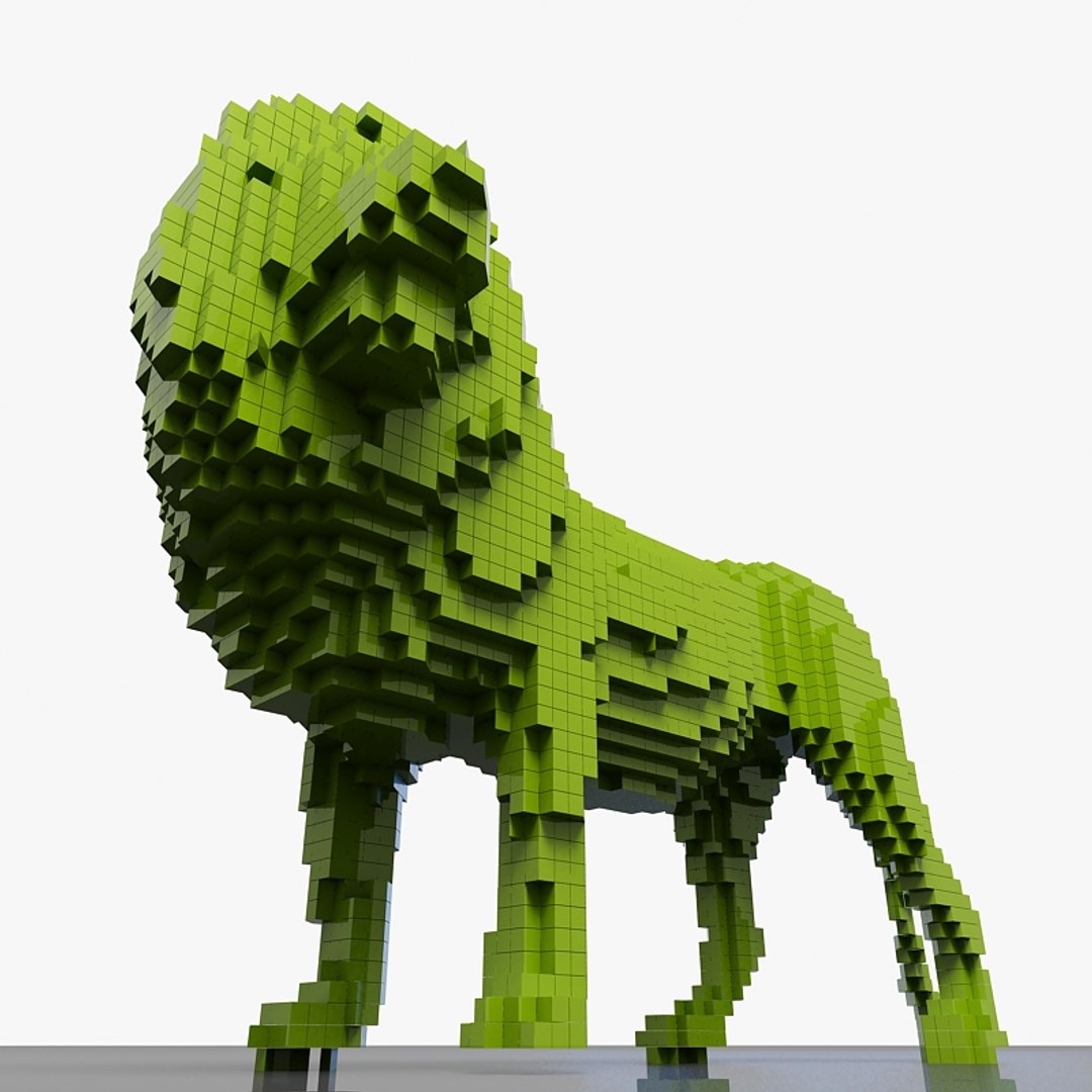 Pixel Lion Obj