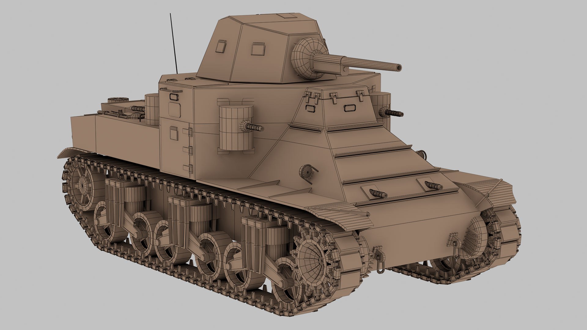 3D M2A1 Medium Tank - TurboSquid 2179229