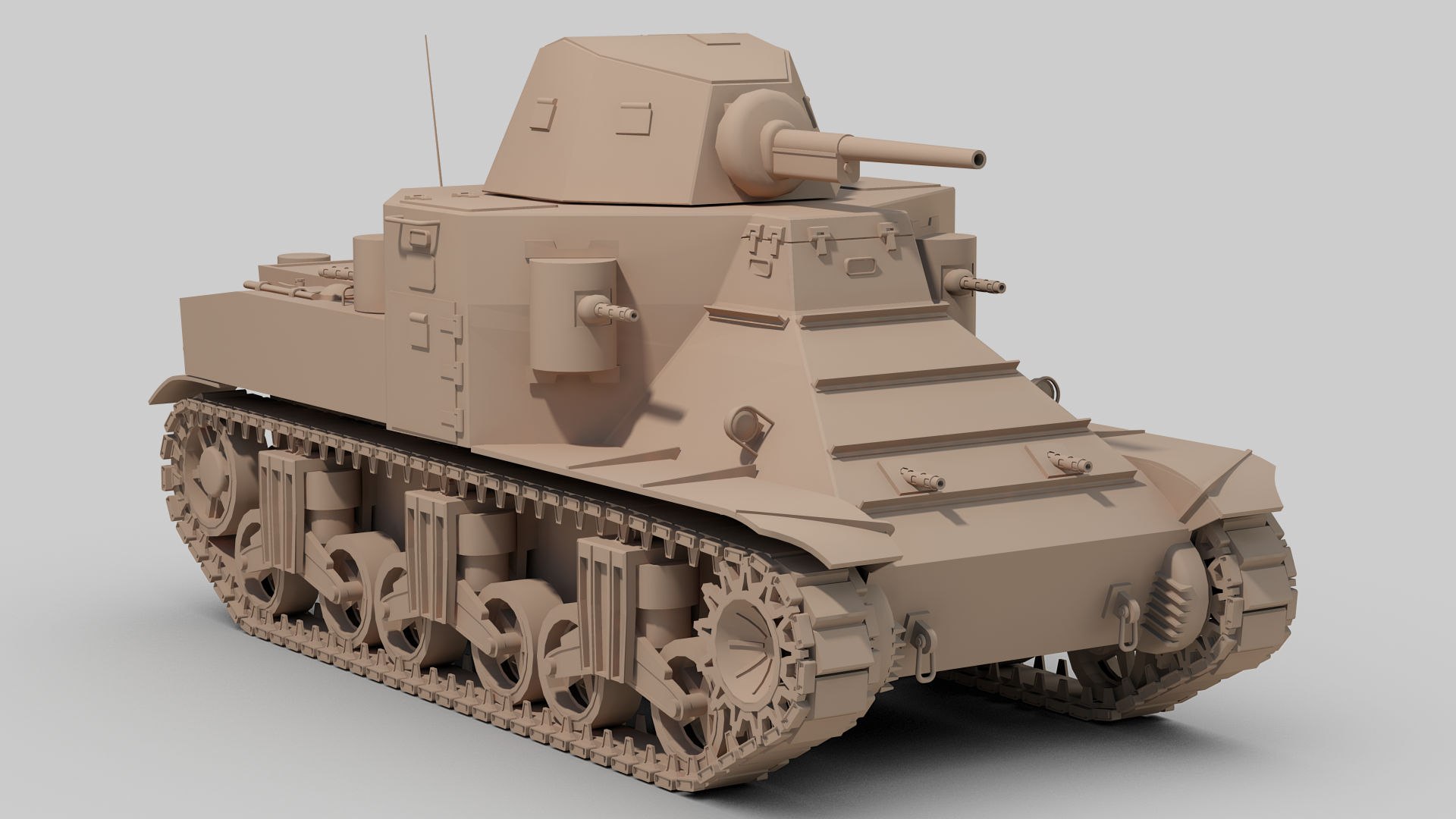3D M2A1 Medium Tank - TurboSquid 2179229
