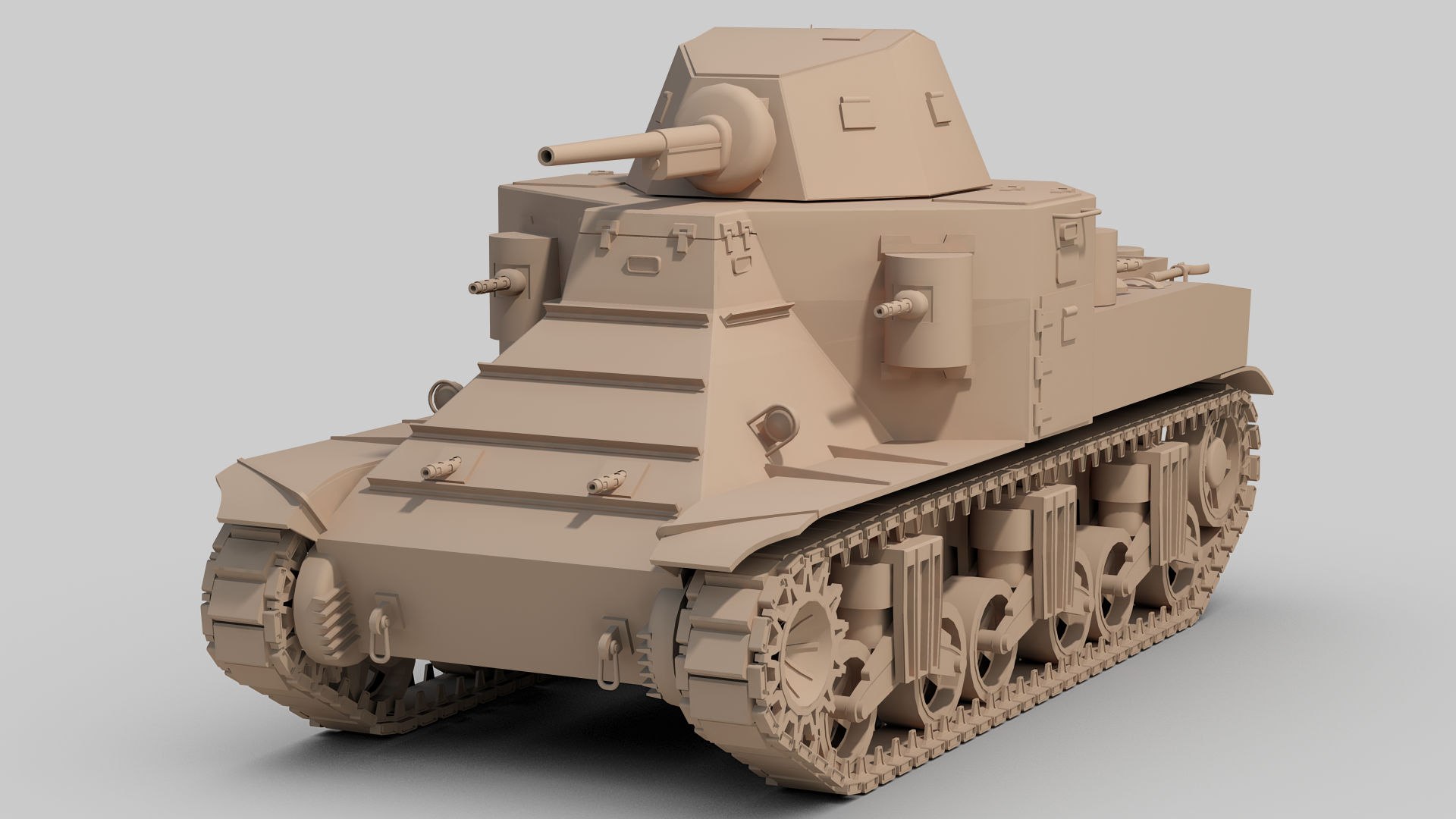 3D M2A1 Medium Tank - TurboSquid 2179229