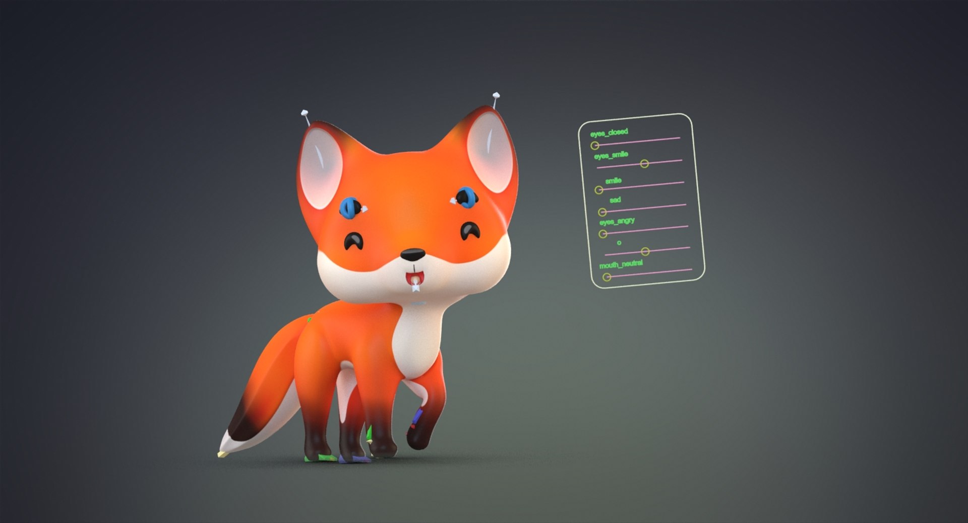 3D Cute Cartoon Fox 2 Model - TurboSquid 1345885