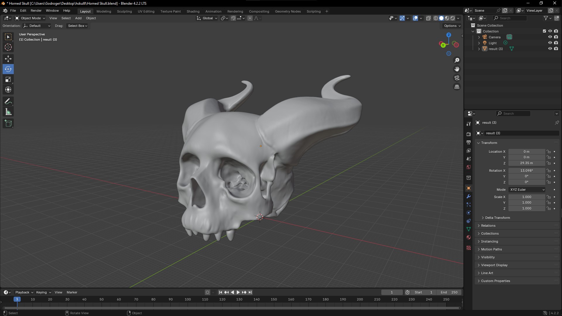 3D Model Horned Skull - TurboSquid 2354511