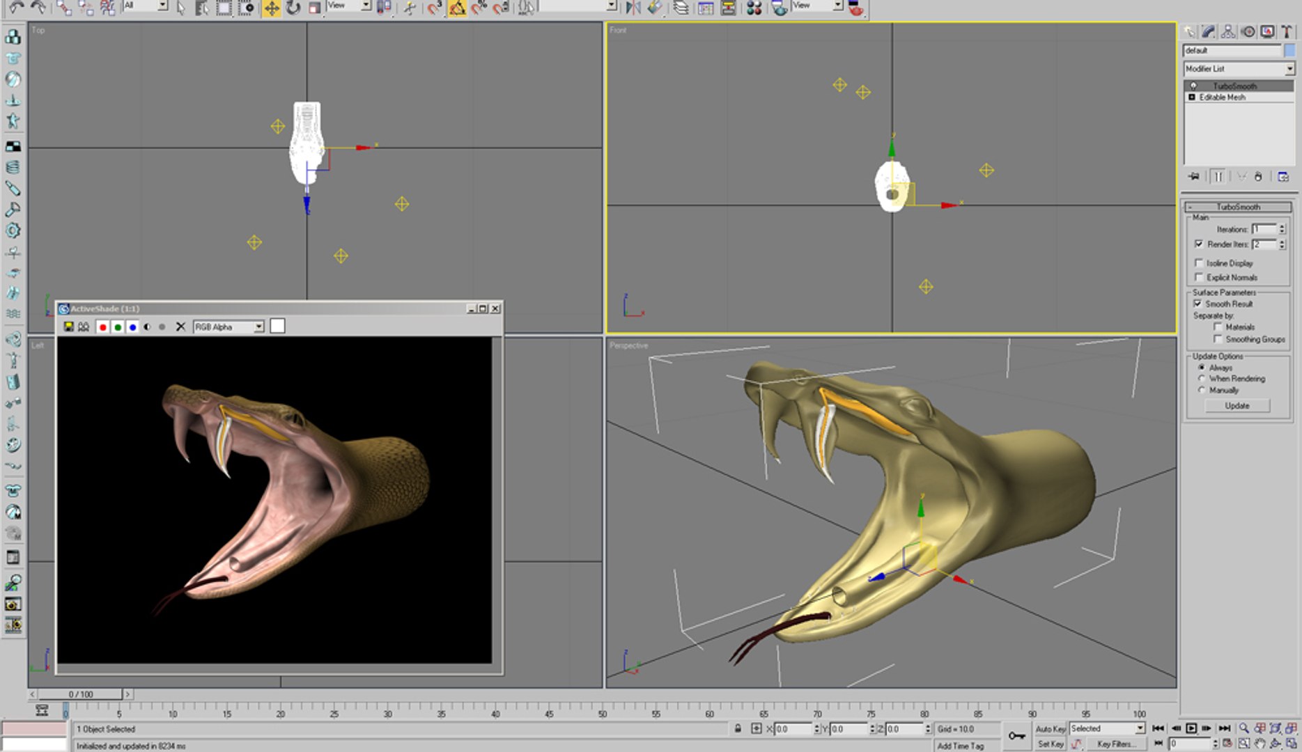 3d Model Of Snake Head