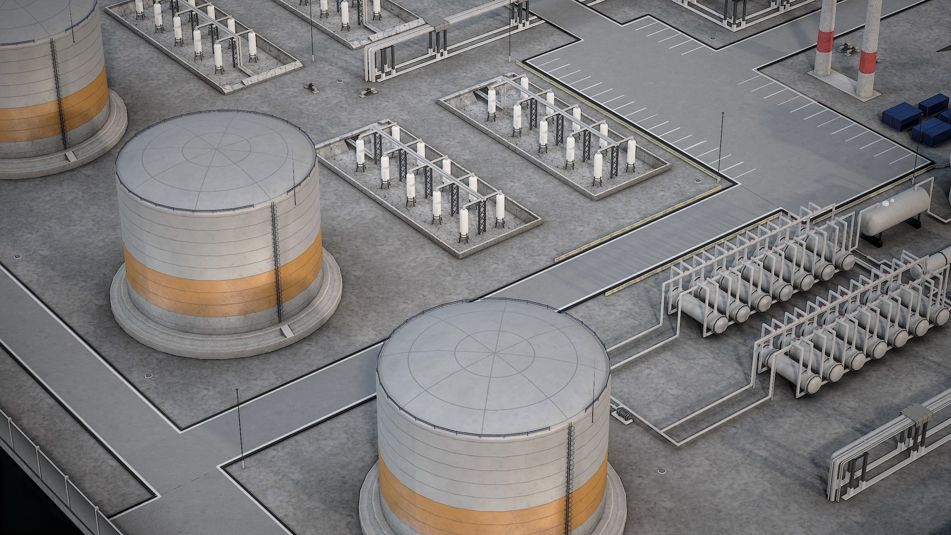 3D model Oil Refinery Facility PBR - TurboSquid 2062393
