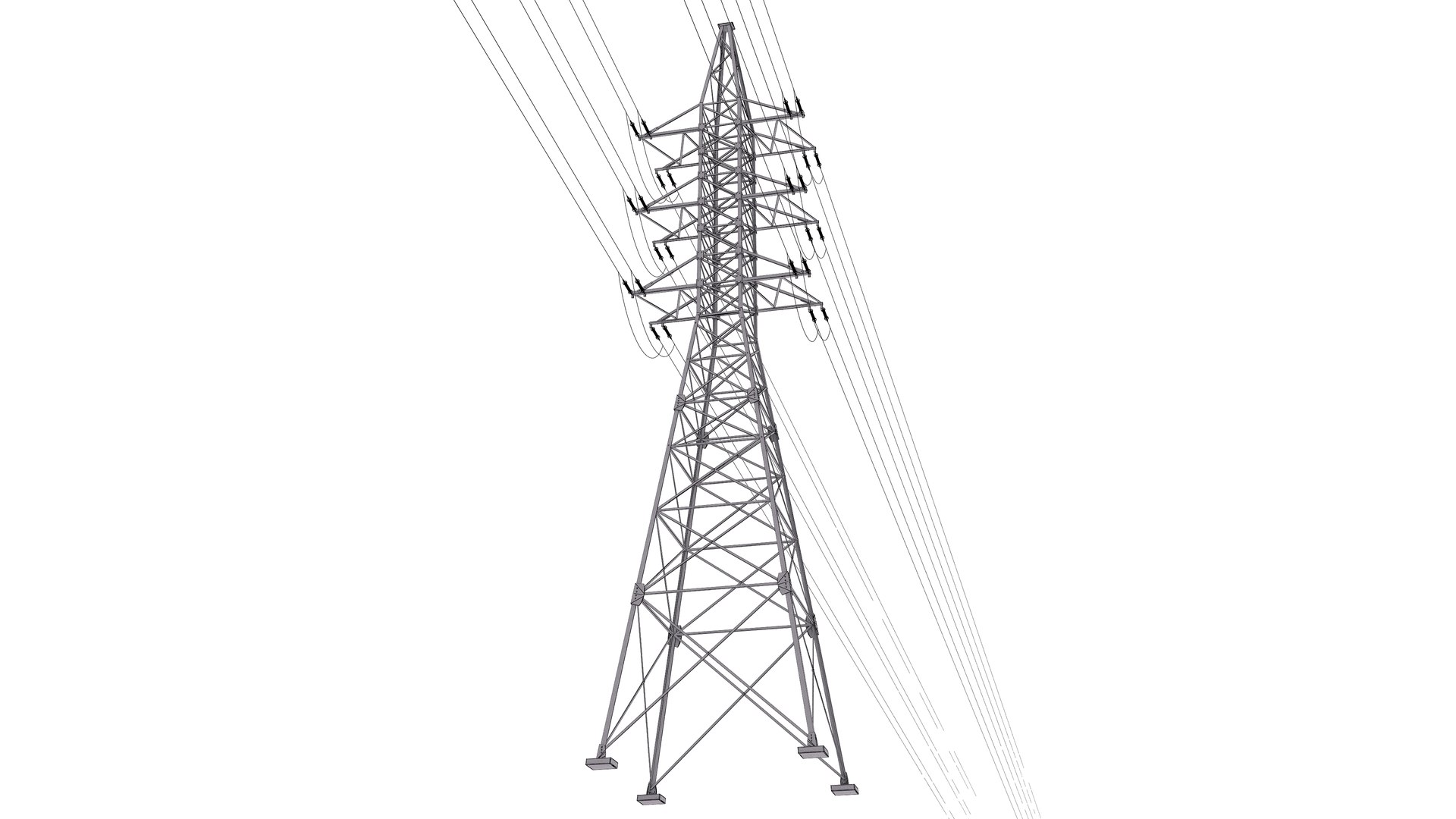 3D Electric Power Tower model - TurboSquid 1819506