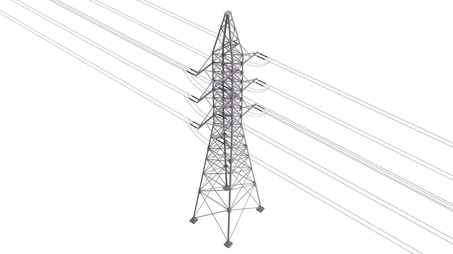 3D Electric Power Tower model - TurboSquid 1819506