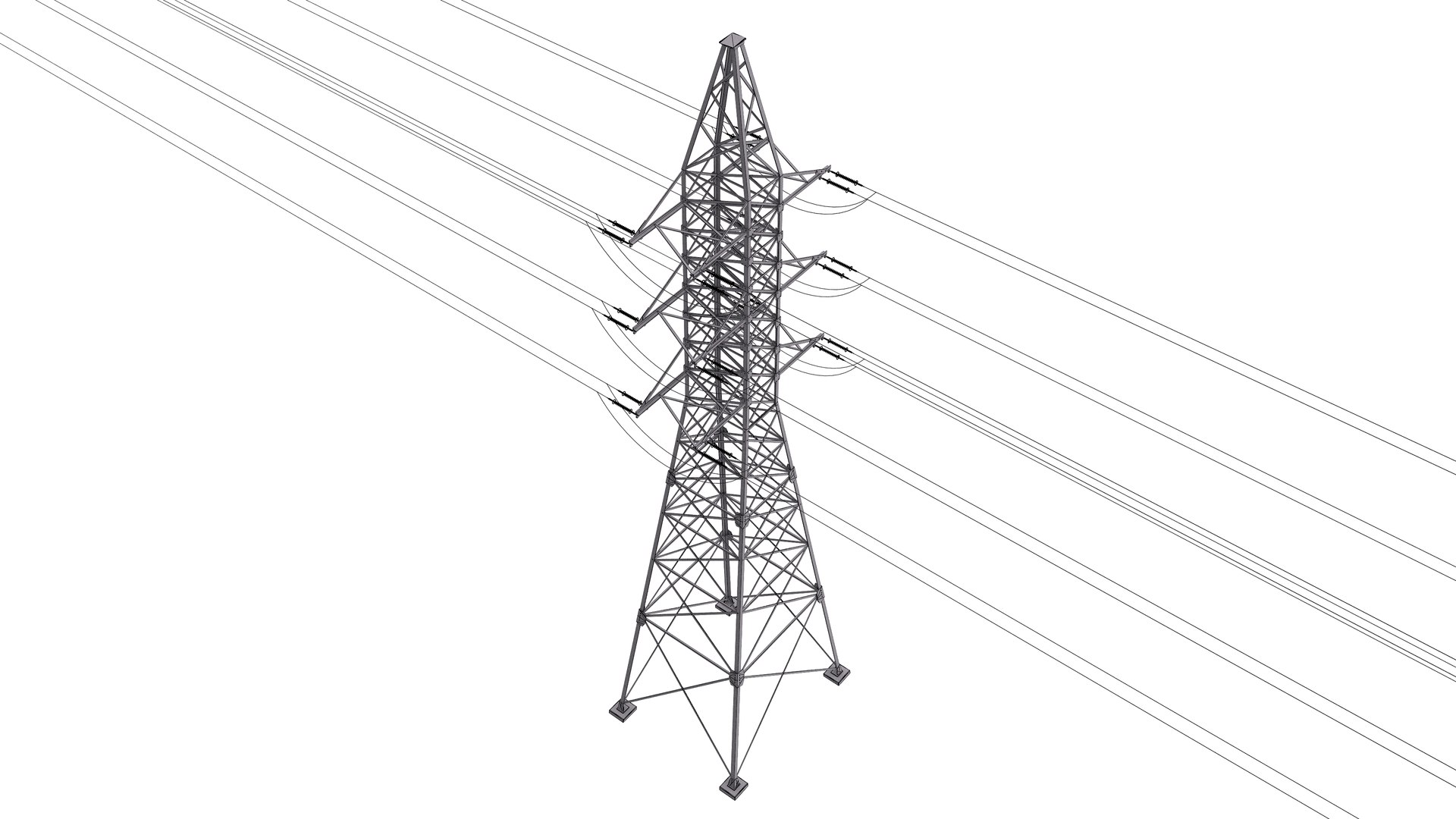 3D Electric Power Tower model - TurboSquid 1819506
