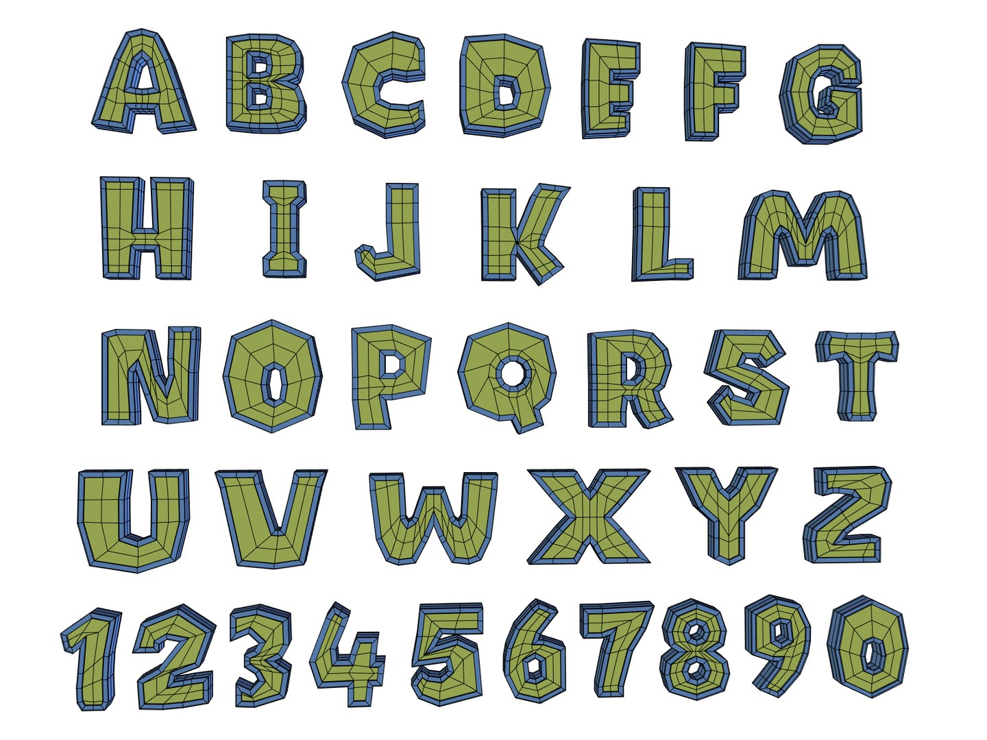 3D Model Cartoon Alphabet - TurboSquid 1282659