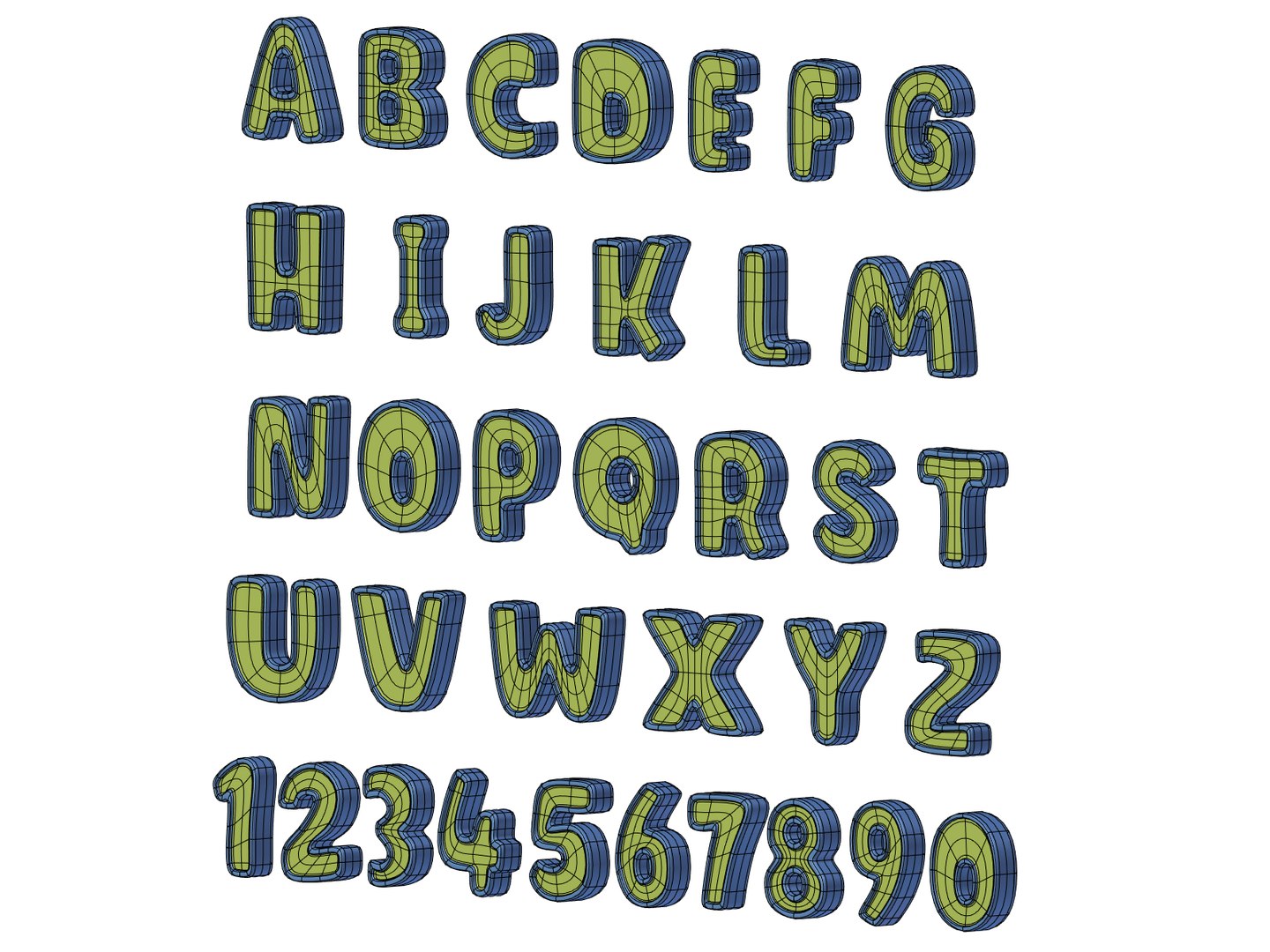 3D Model Cartoon Alphabet - TurboSquid 1282659