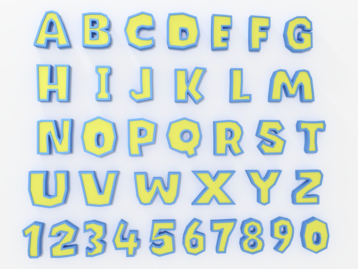3D Model Cartoon Alphabet - TurboSquid 1282659