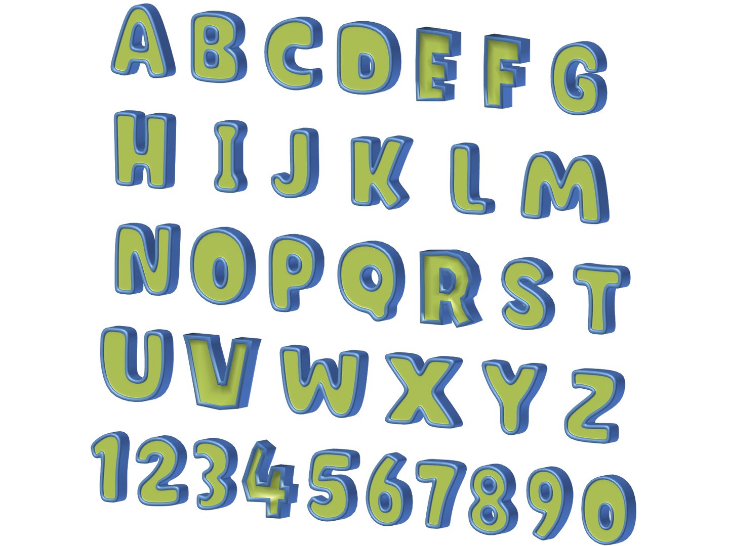 3D Model Cartoon Alphabet - TurboSquid 1282659