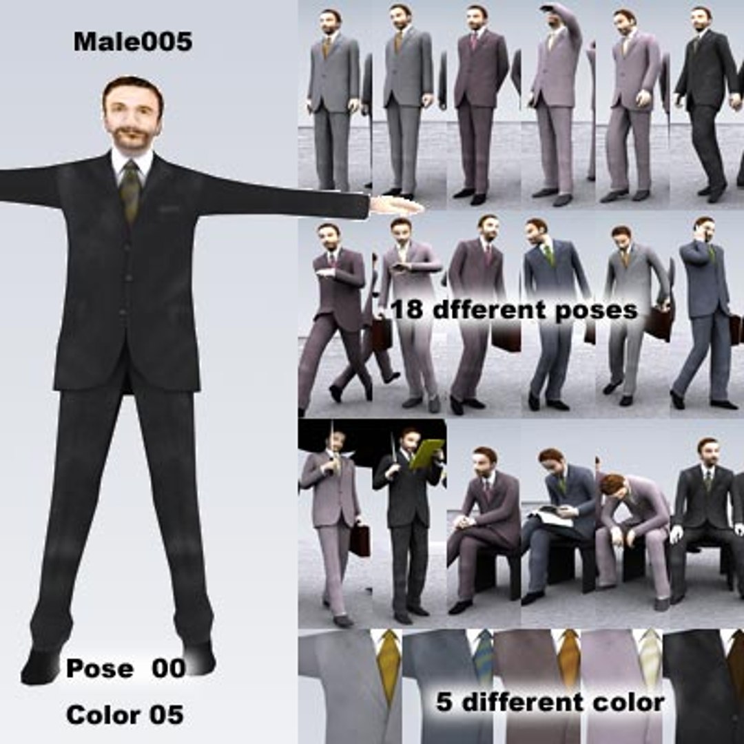 Male Man Person 3d Obj