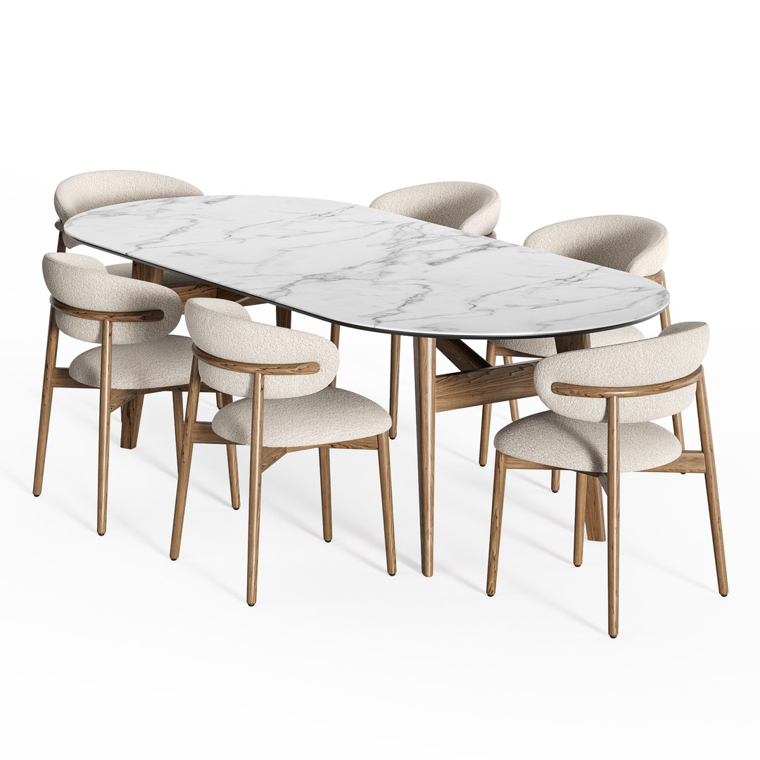 Calligaris Abrey Table Oleandro Chair 3D Model - TurboSquid 2068506