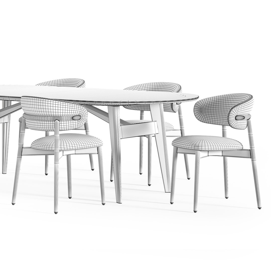 Calligaris Abrey Table Oleandro Chair 3D Model - TurboSquid 2068506
