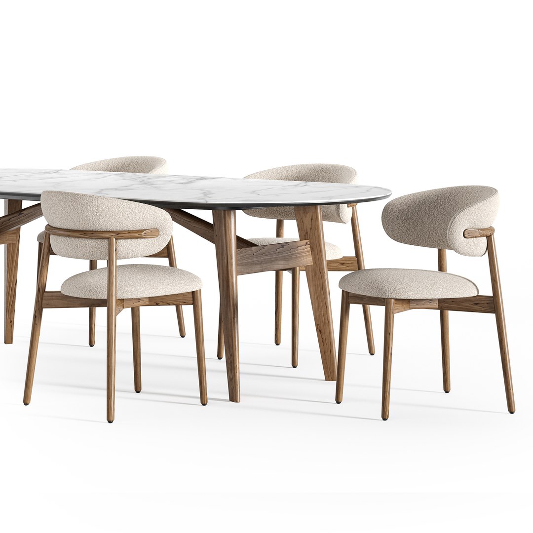 Calligaris Abrey Table Oleandro Chair 3D Model - TurboSquid 2068506