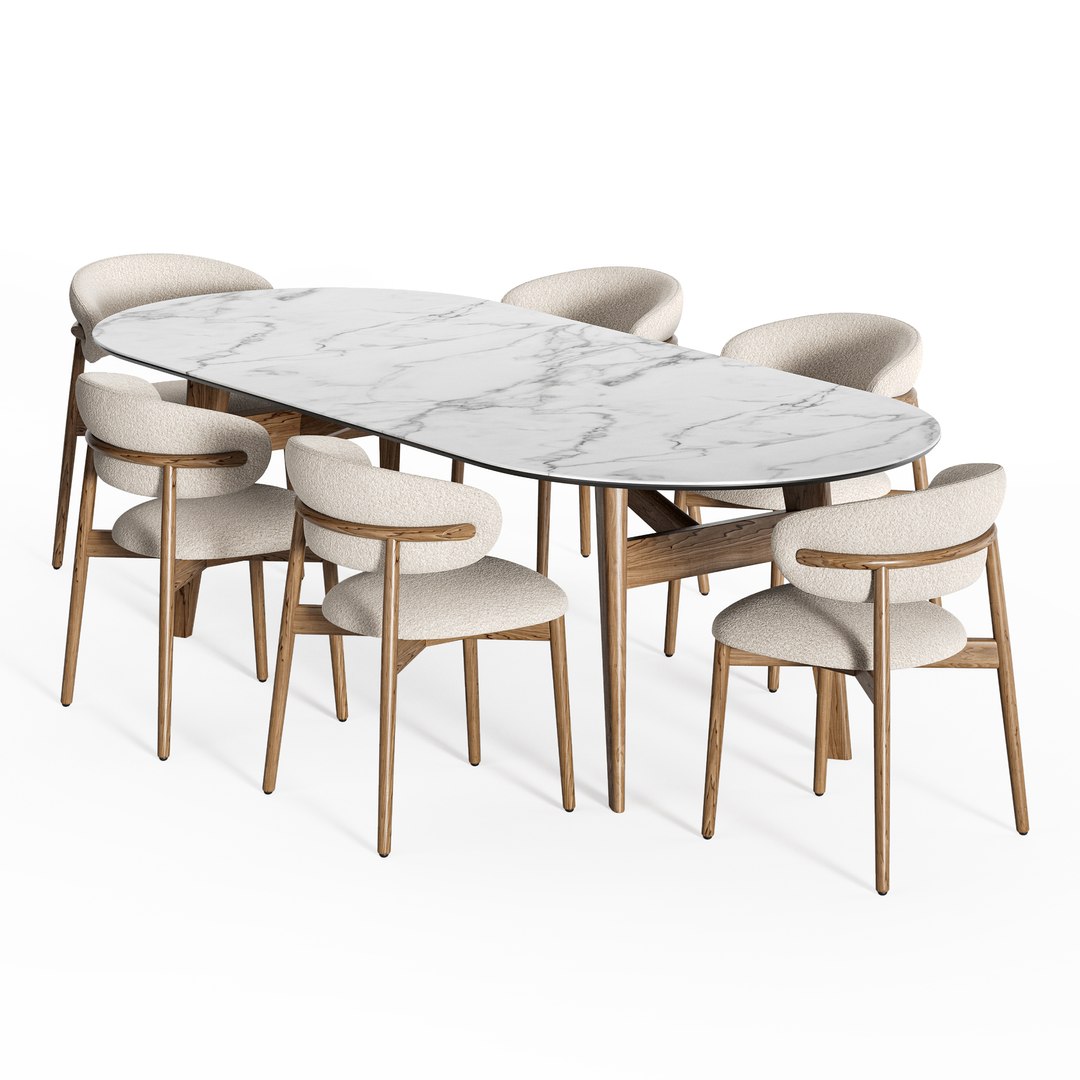 Calligaris Abrey Table Oleandro Chair 3D Model - TurboSquid 2068506