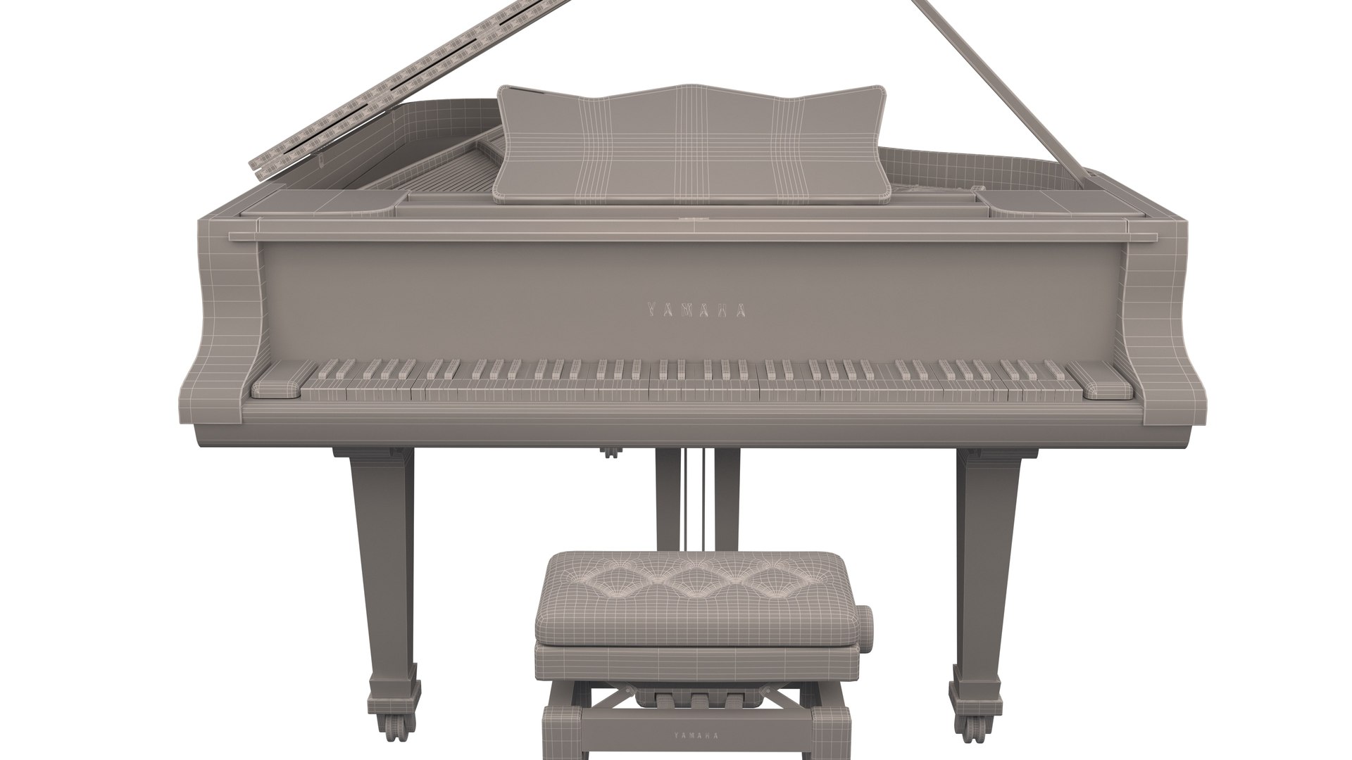 3D Ymaha G3 Piano and Piano Stool - TurboSquid 2020431