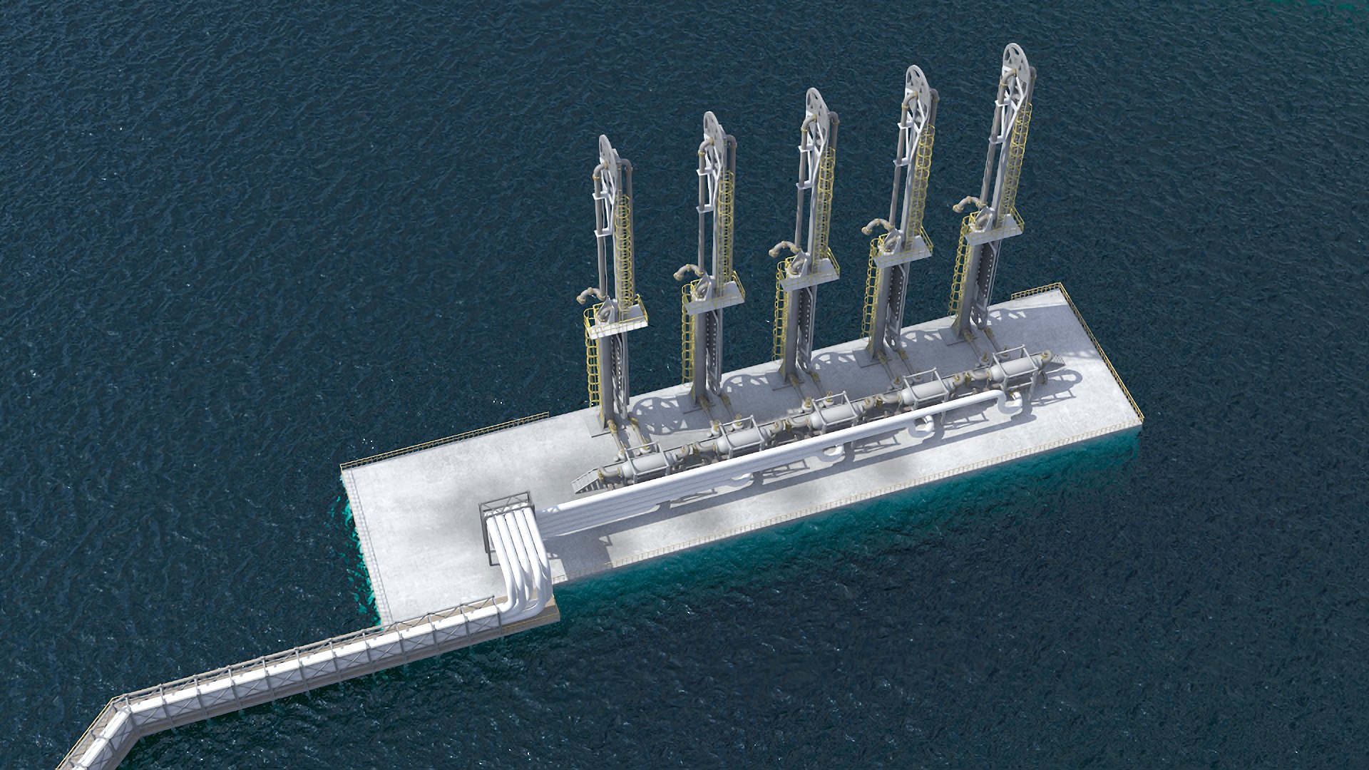 LNG Terminal With Gas Carrier Ship 3D Model - TurboSquid 2310314