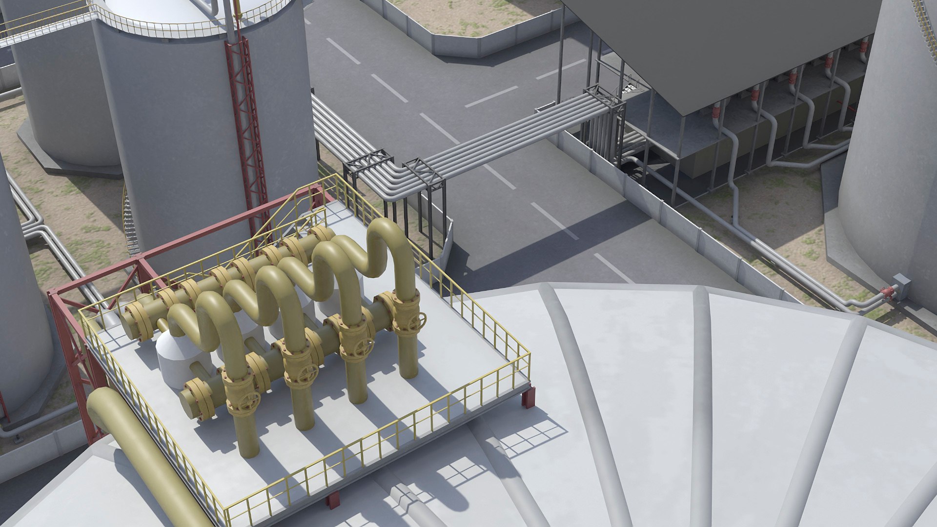 LNG Terminal With Gas Carrier Ship 3D Model - TurboSquid 2310314