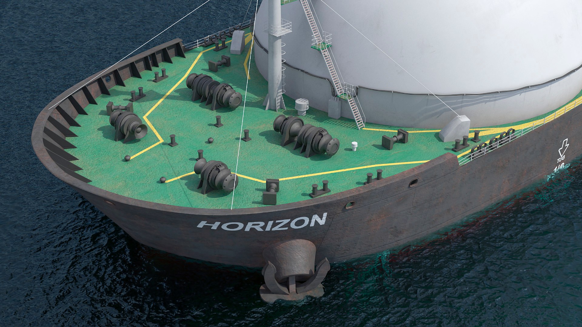 LNG Terminal With Gas Carrier Ship 3D Model - TurboSquid 2310314