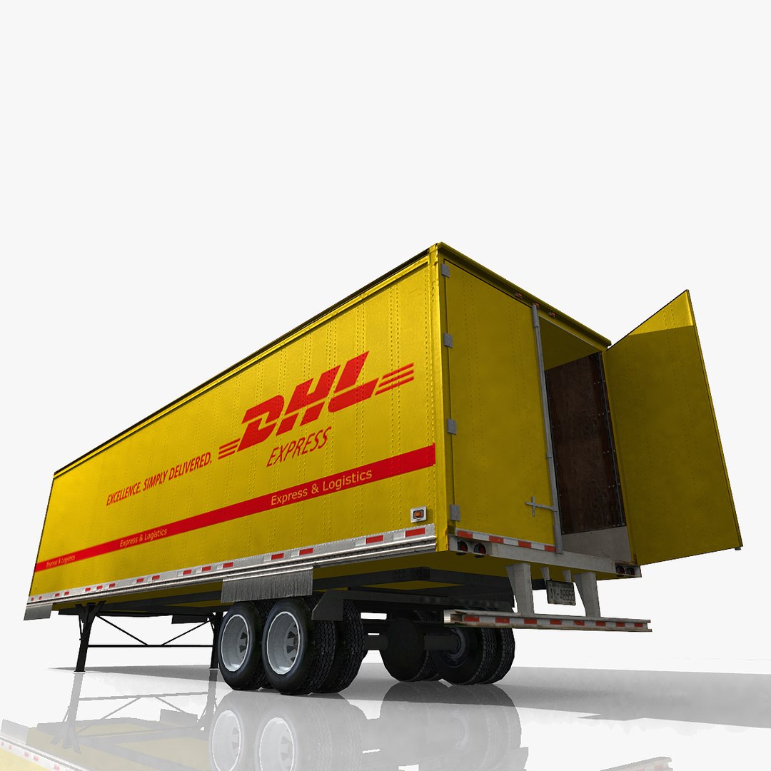 Truck Dhl Trailer 3d Model
