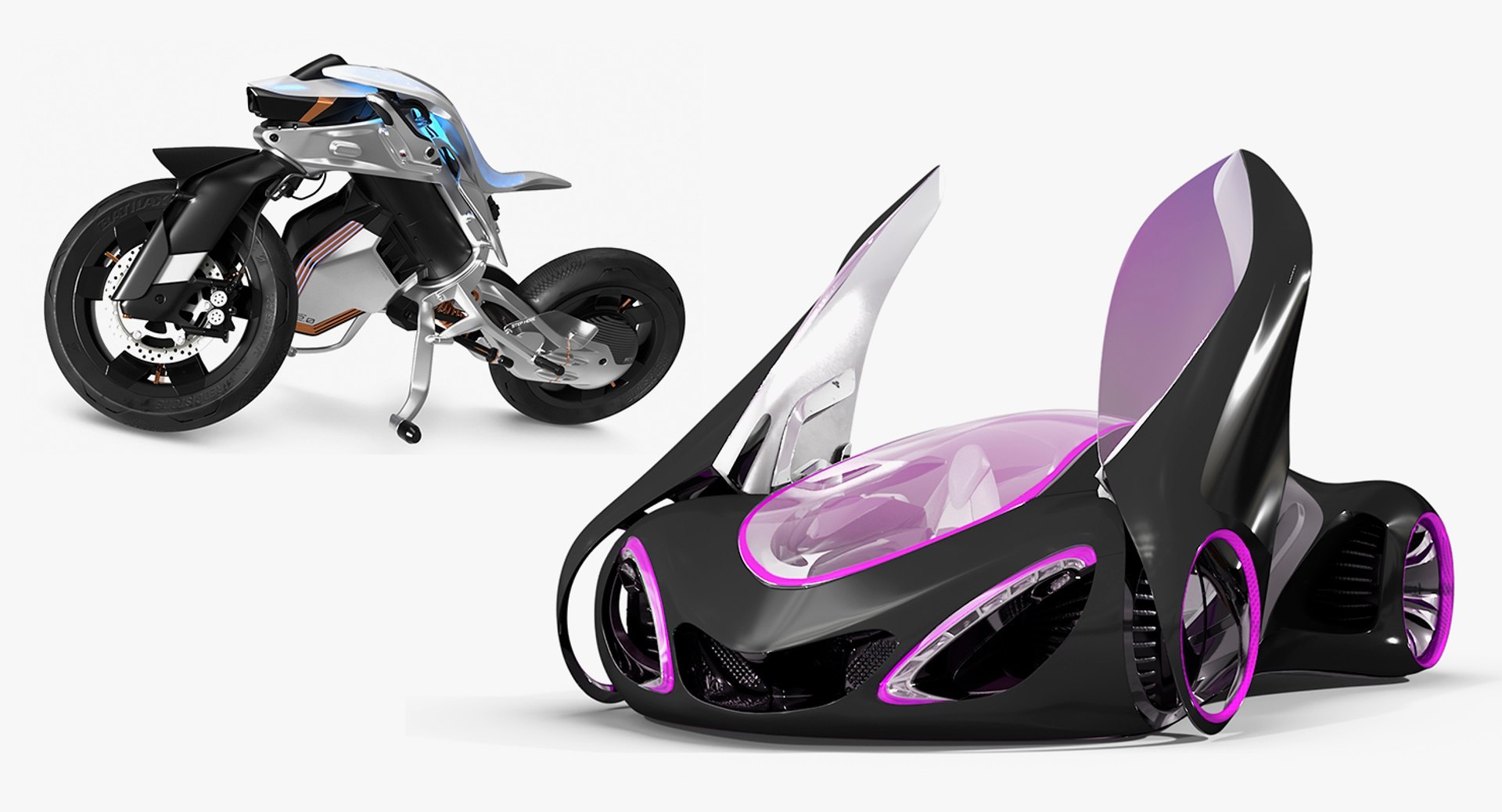 Futuristic Concept Vehicles Rigged For Maya Collection 3D Model ...