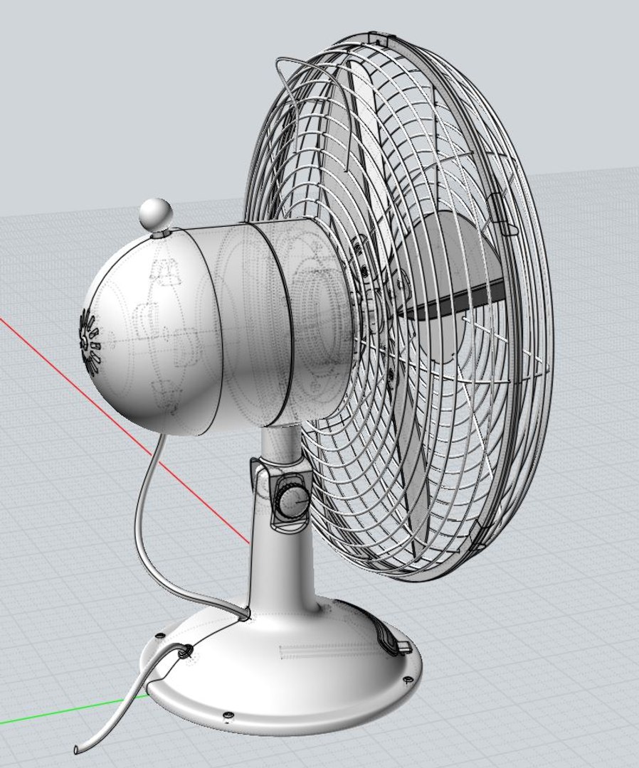 3d Photoreal Antique Electric Fan Model