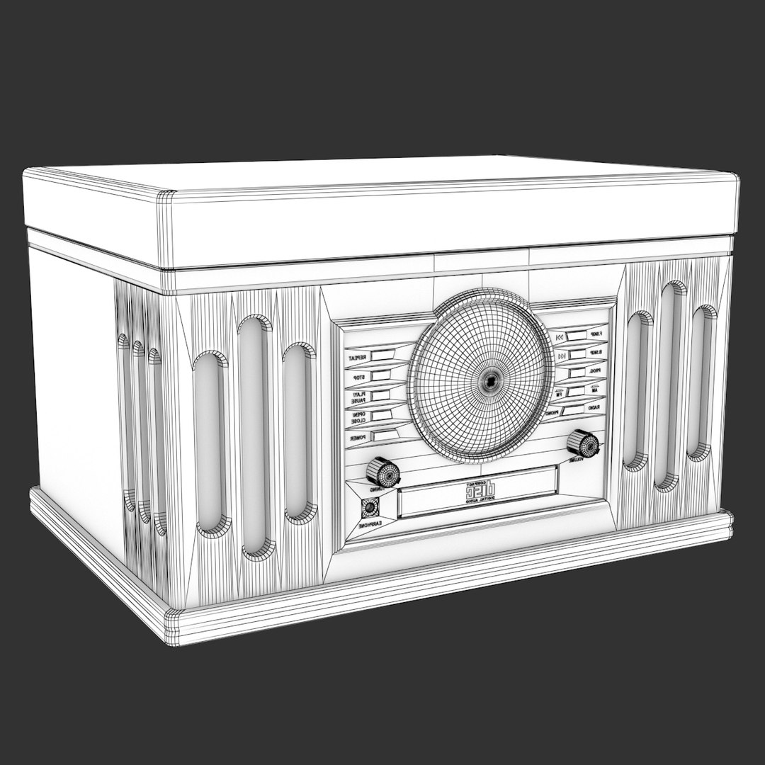 3d Vintage Record Player Model