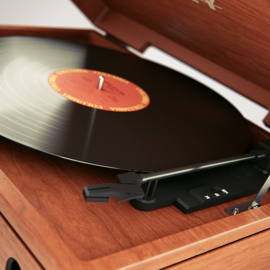 3d Vintage Record Player Model