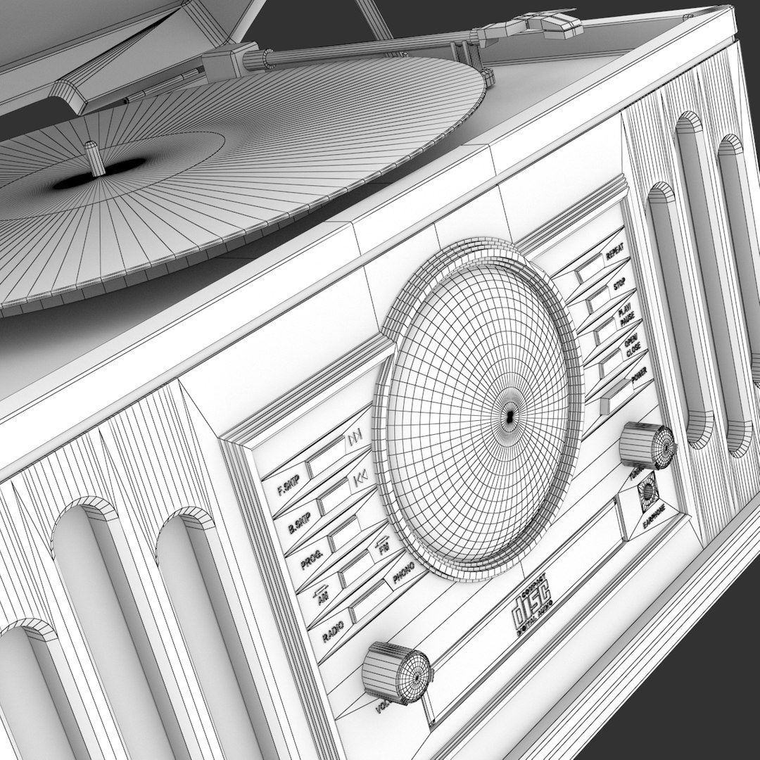 3d Vintage Record Player Model