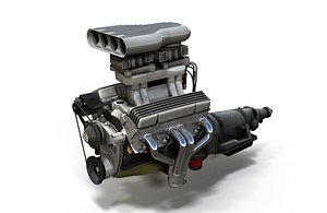 3d blown hemi engine model