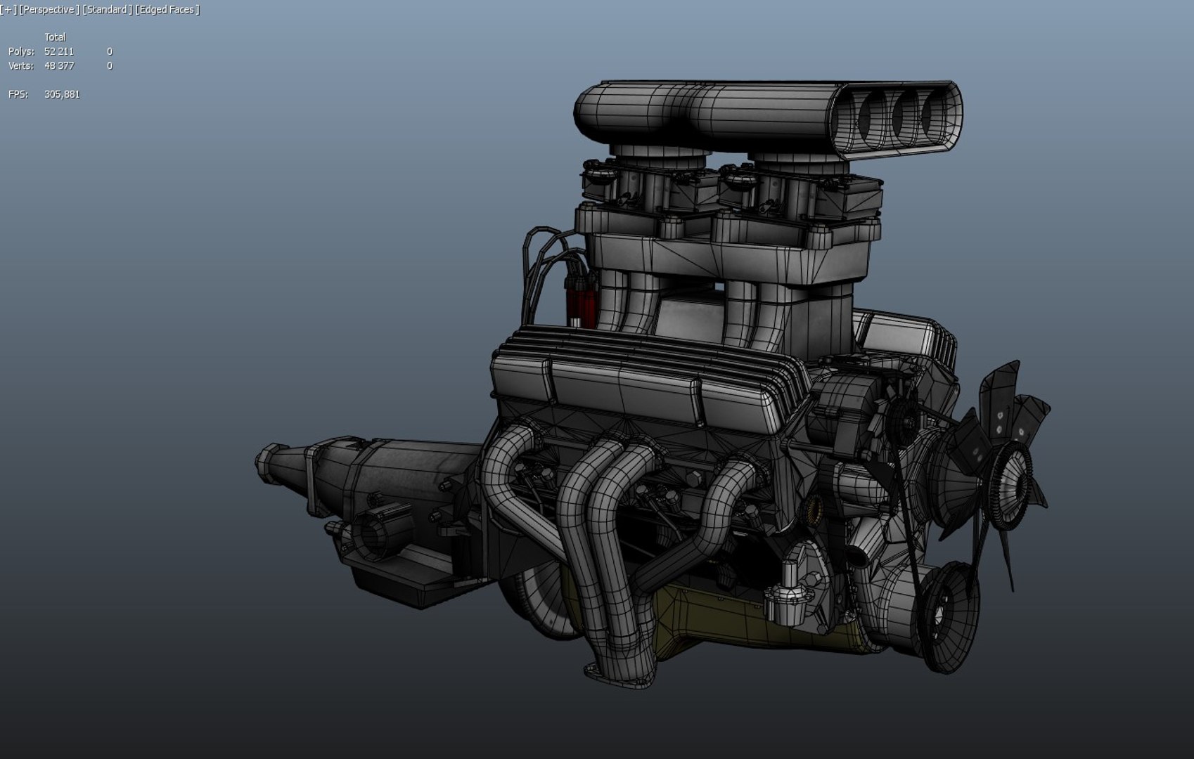 3D Vintage V8 Engine - TurboSquid 1514685