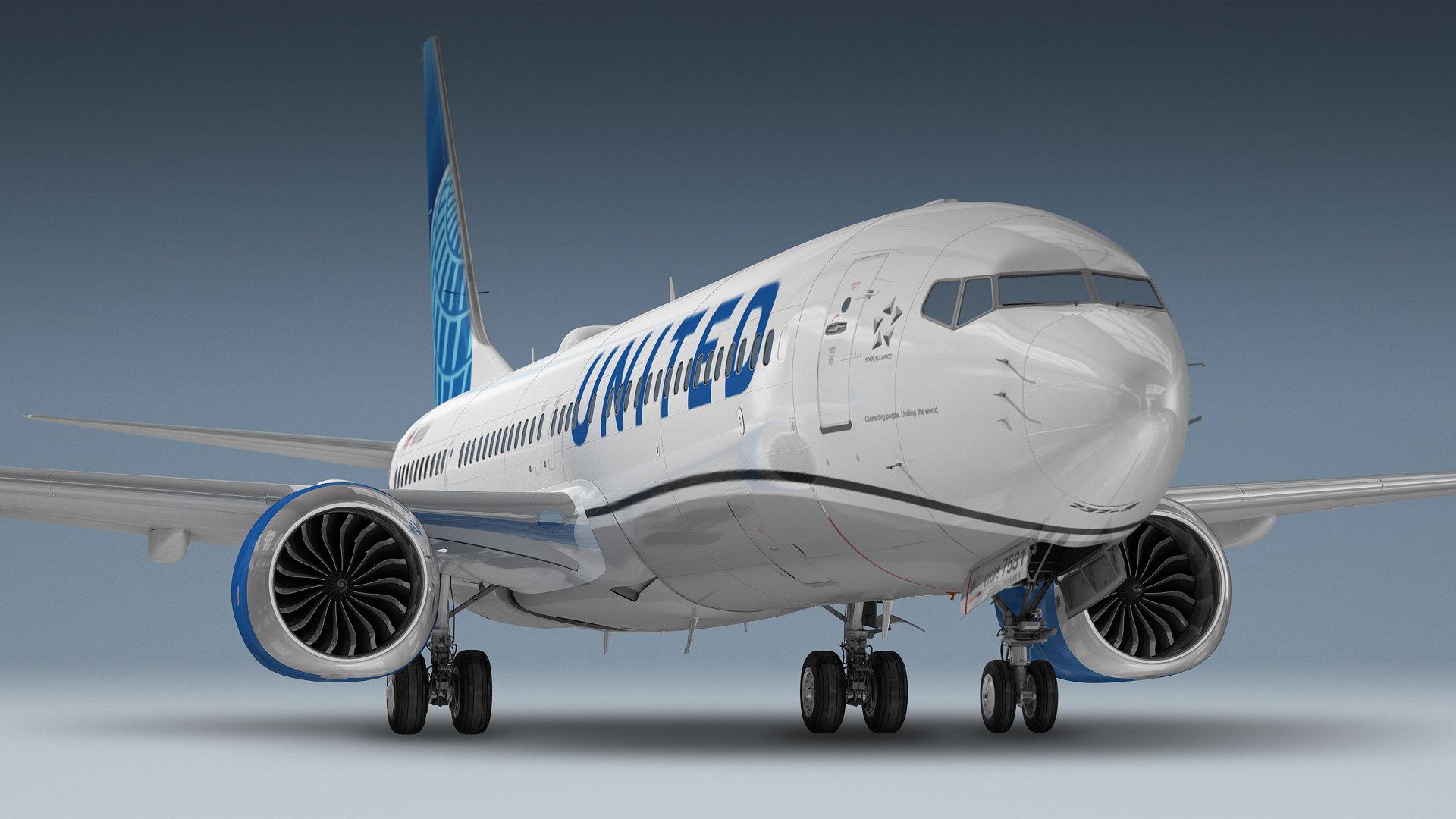 Boeing 737-9 MAX United Airlines 3D model - TurboSquid 1984269