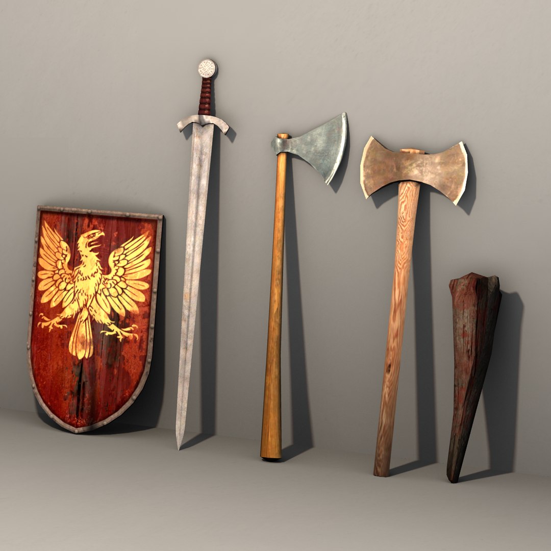 3ds 4 Medieval Weapons Shield