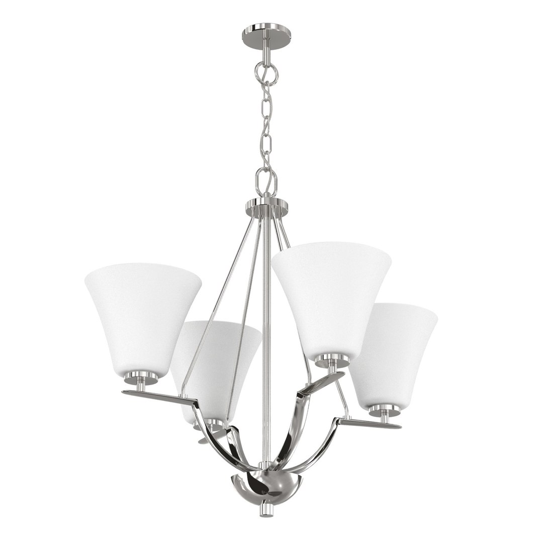 Bravo Collection Four-Light Brushed Nickel Etched Glass Modern ...