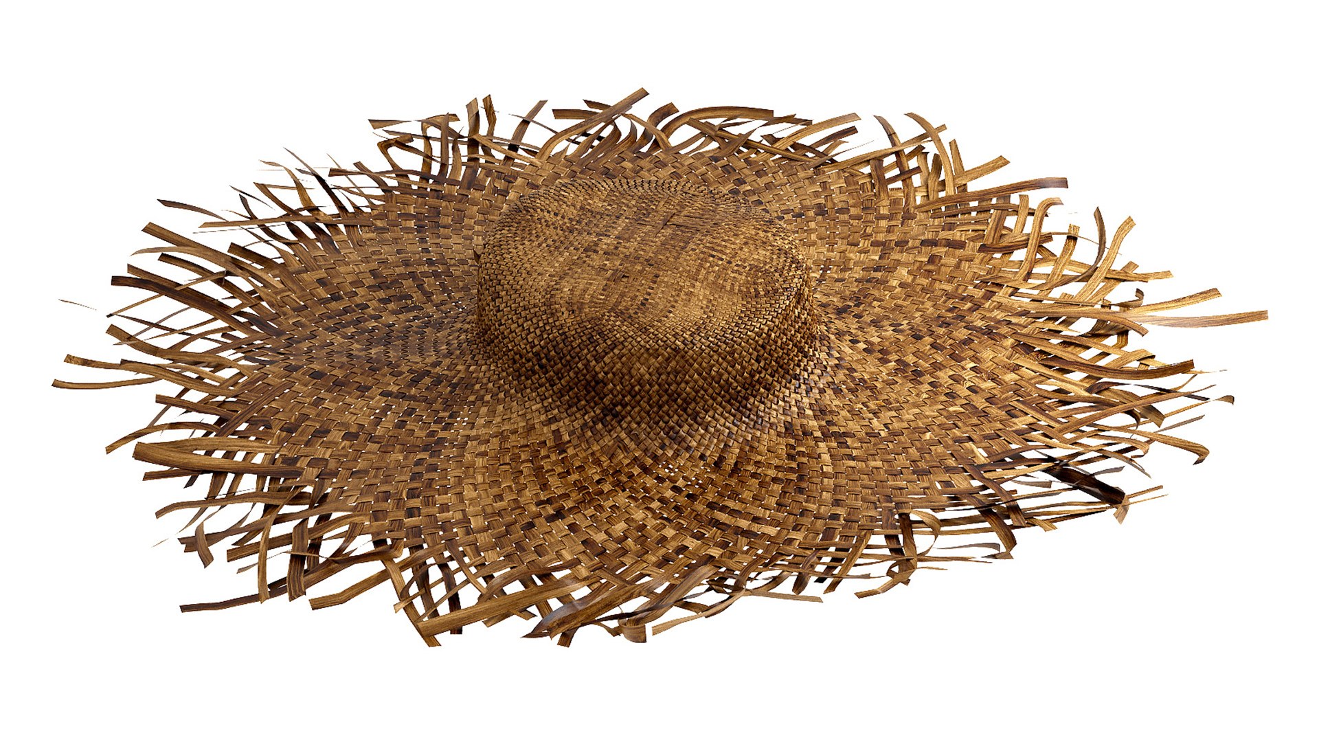 3D Balinese Straw Wicker Hat Bamboo Woven Wall Decoration Boho ...