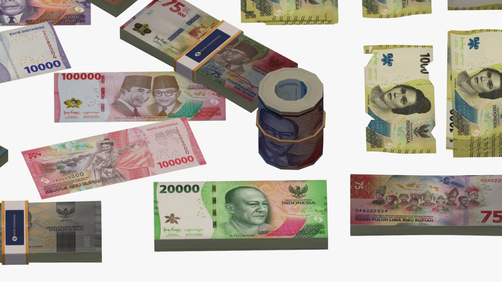 MONEY NEW SET INDONESIA EMISI 2022 3D Model - TurboSquid 1989089
