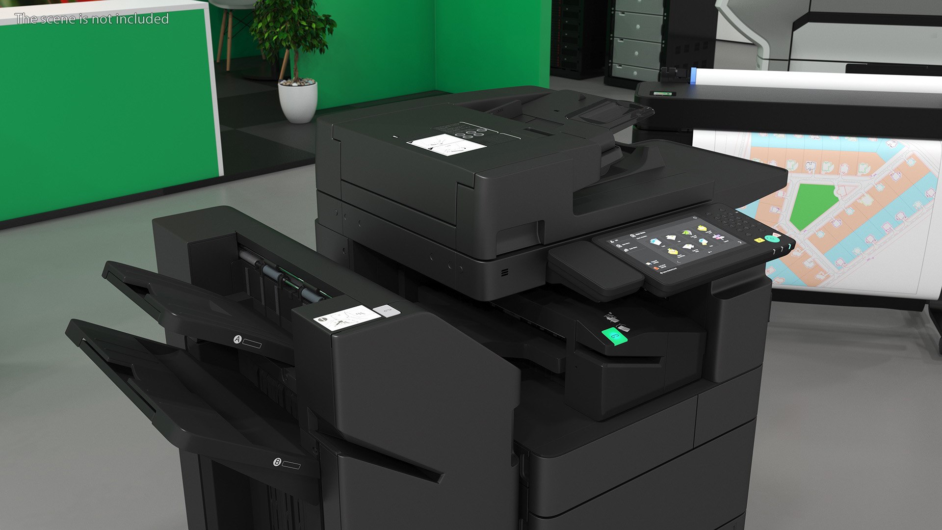 3D Laser MFP Black With Booklet Finisher - TurboSquid 2252228