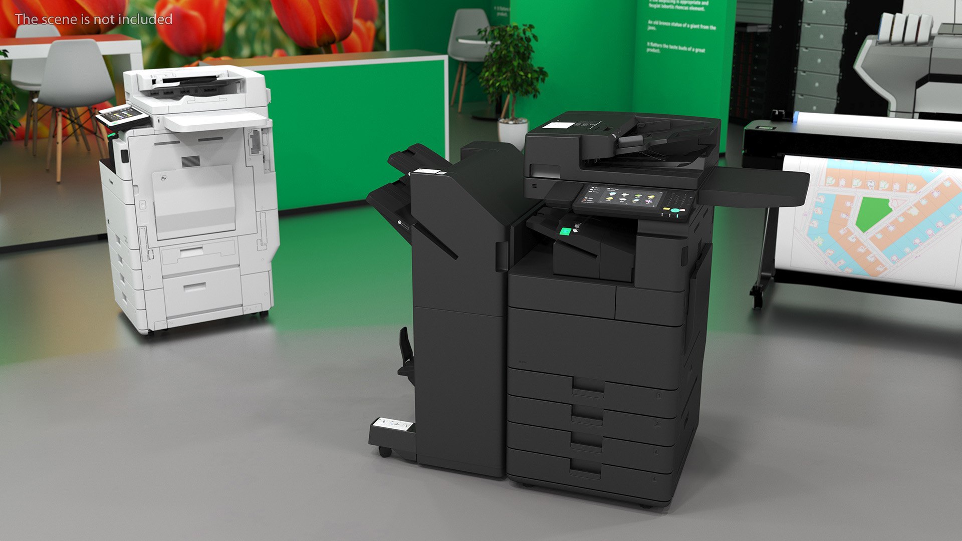 3D Laser MFP Black With Booklet Finisher - TurboSquid 2252228