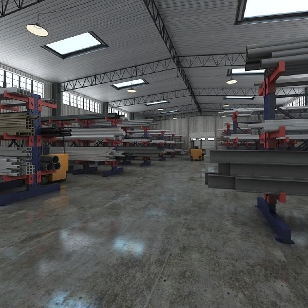 Warehouse Pipe Rack 3d Model