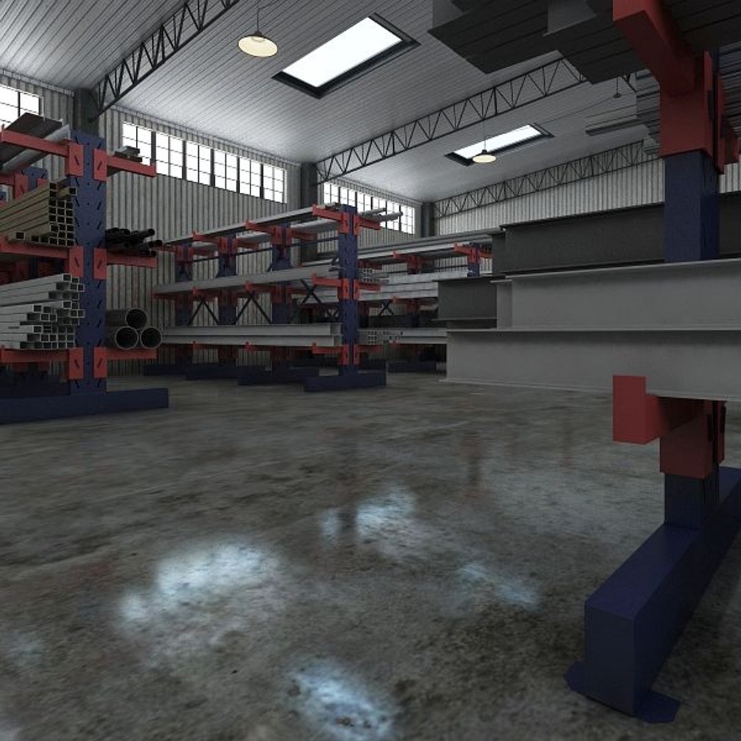 Warehouse Pipe Rack 3d Model