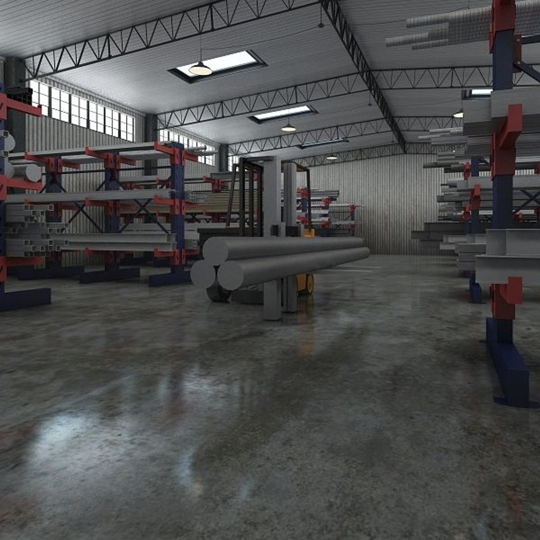 Warehouse Pipe Rack 3d Model