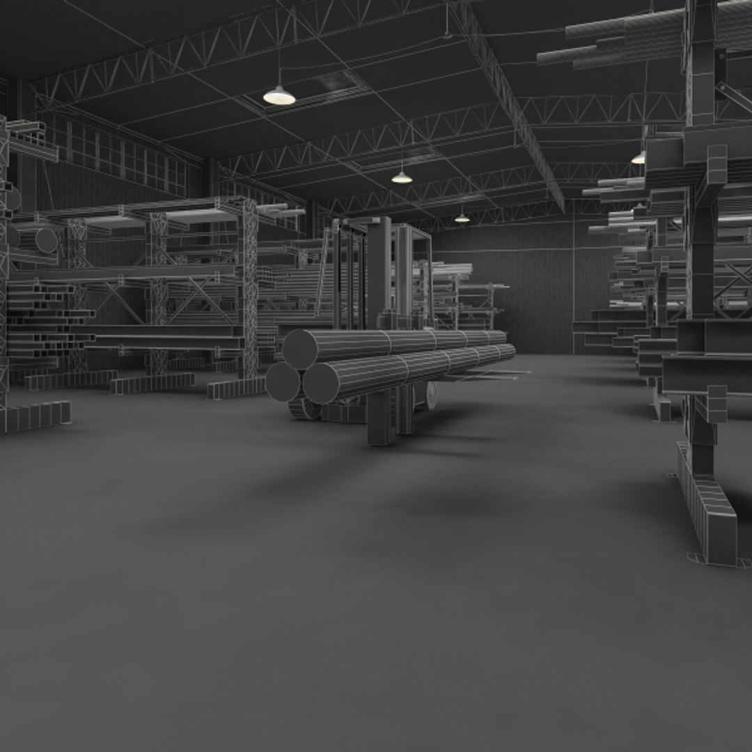 Warehouse Pipe Rack 3d Model