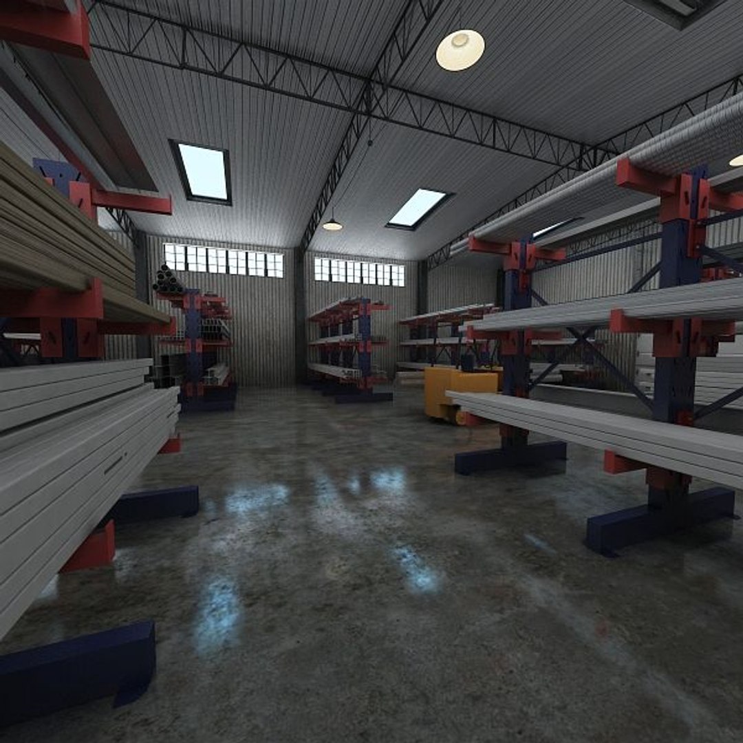 Warehouse Pipe Rack 3d Model