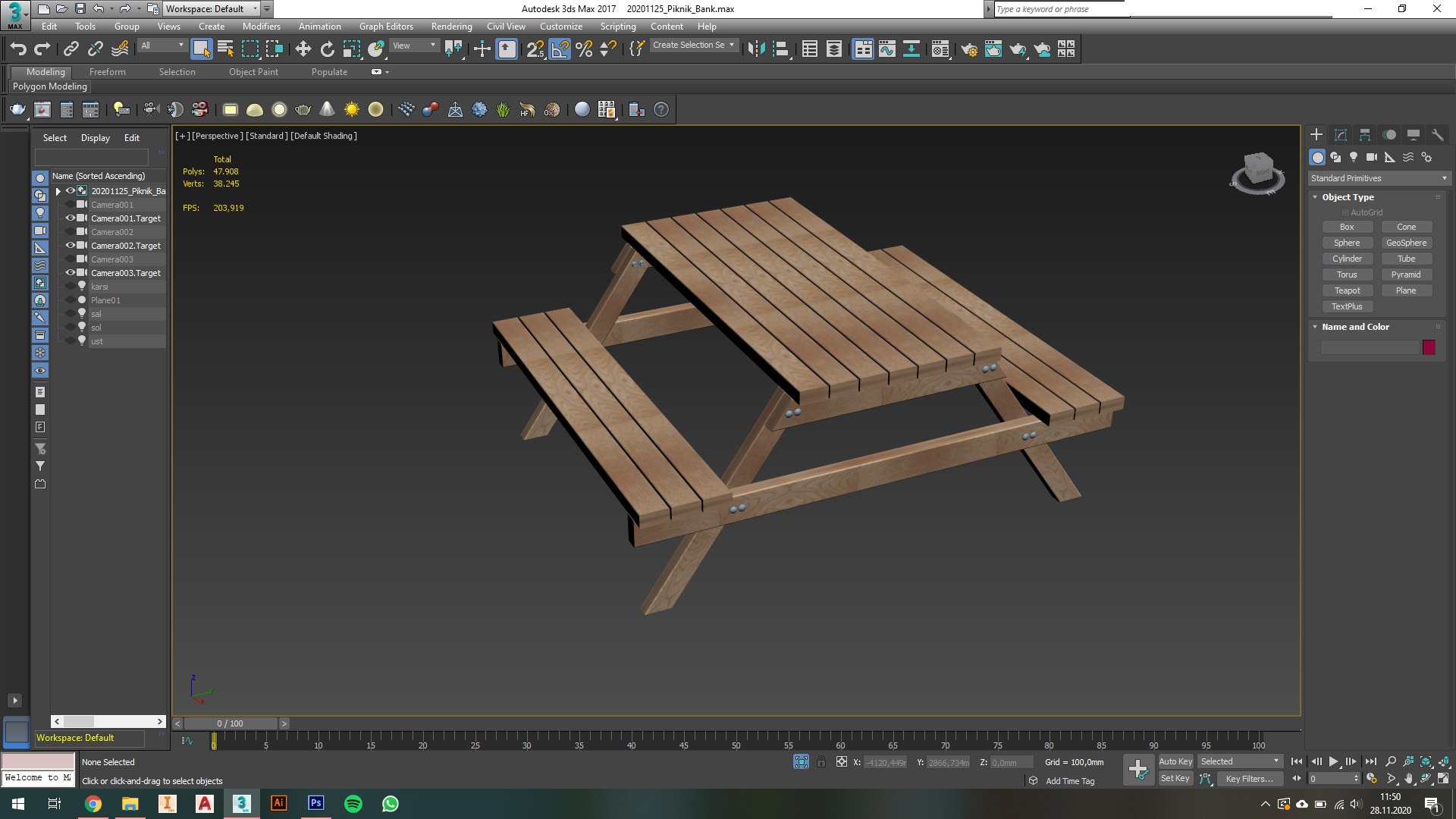 3D Picnic Table Model - TurboSquid 1656550