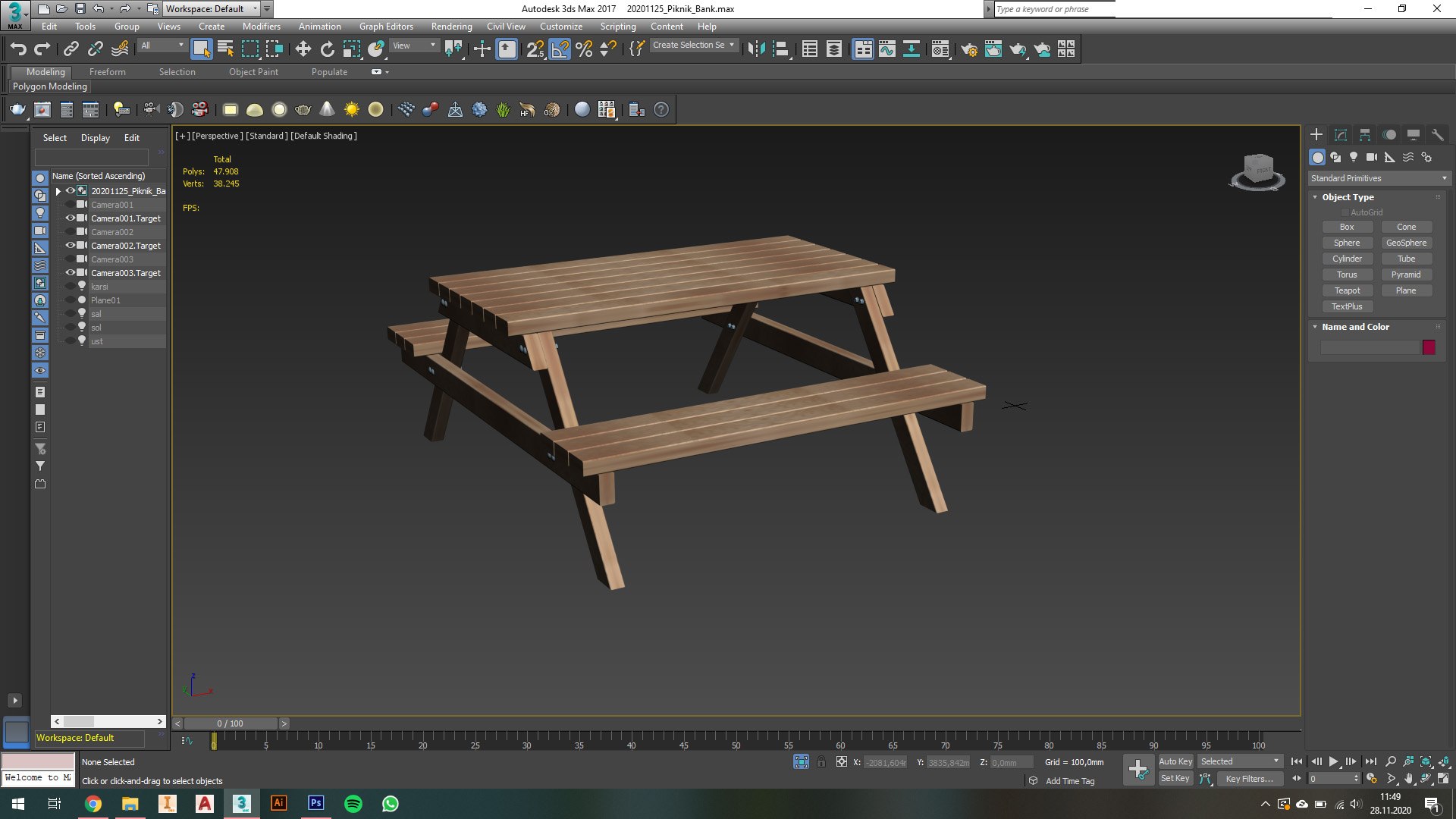 3D Picnic Table Model - TurboSquid 1656550